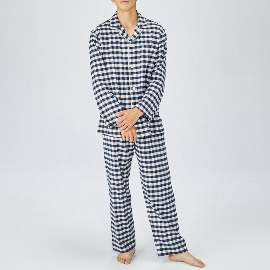 100% Cotton Plaid Pajamas for Men, Comfortable and High-Quality、underwear
